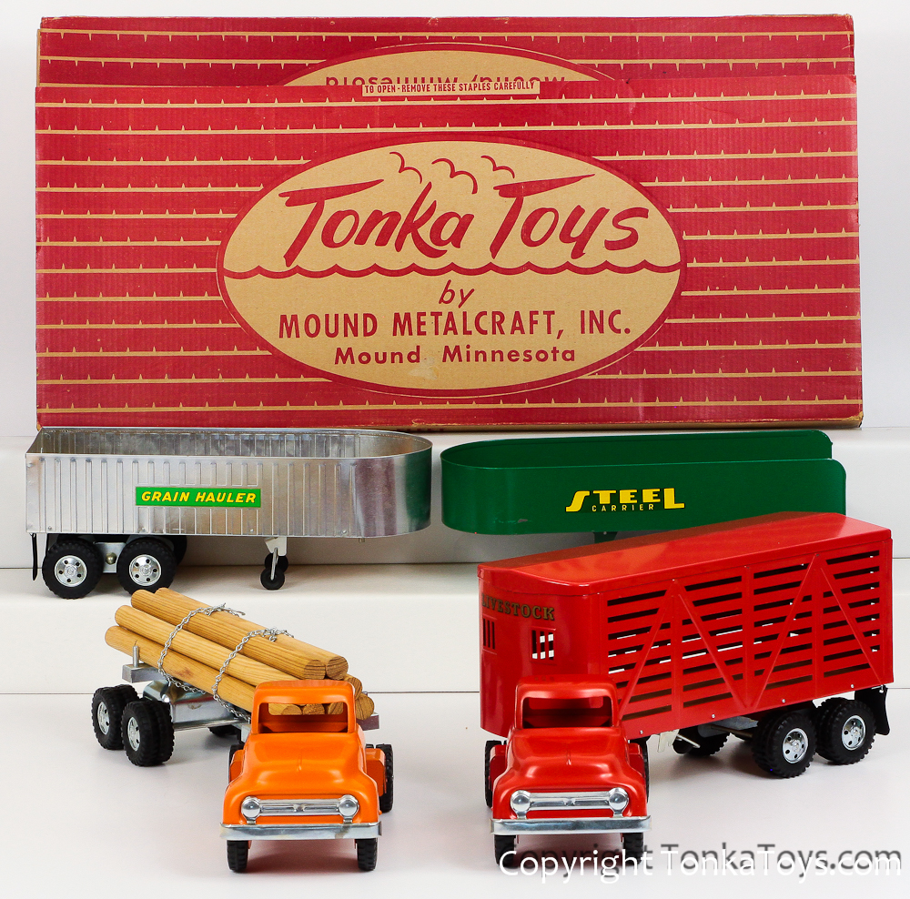 Selling Tonka Toys? Rare Near Mint Tonka Toys 1955 675-5 Trailer Fleet ...